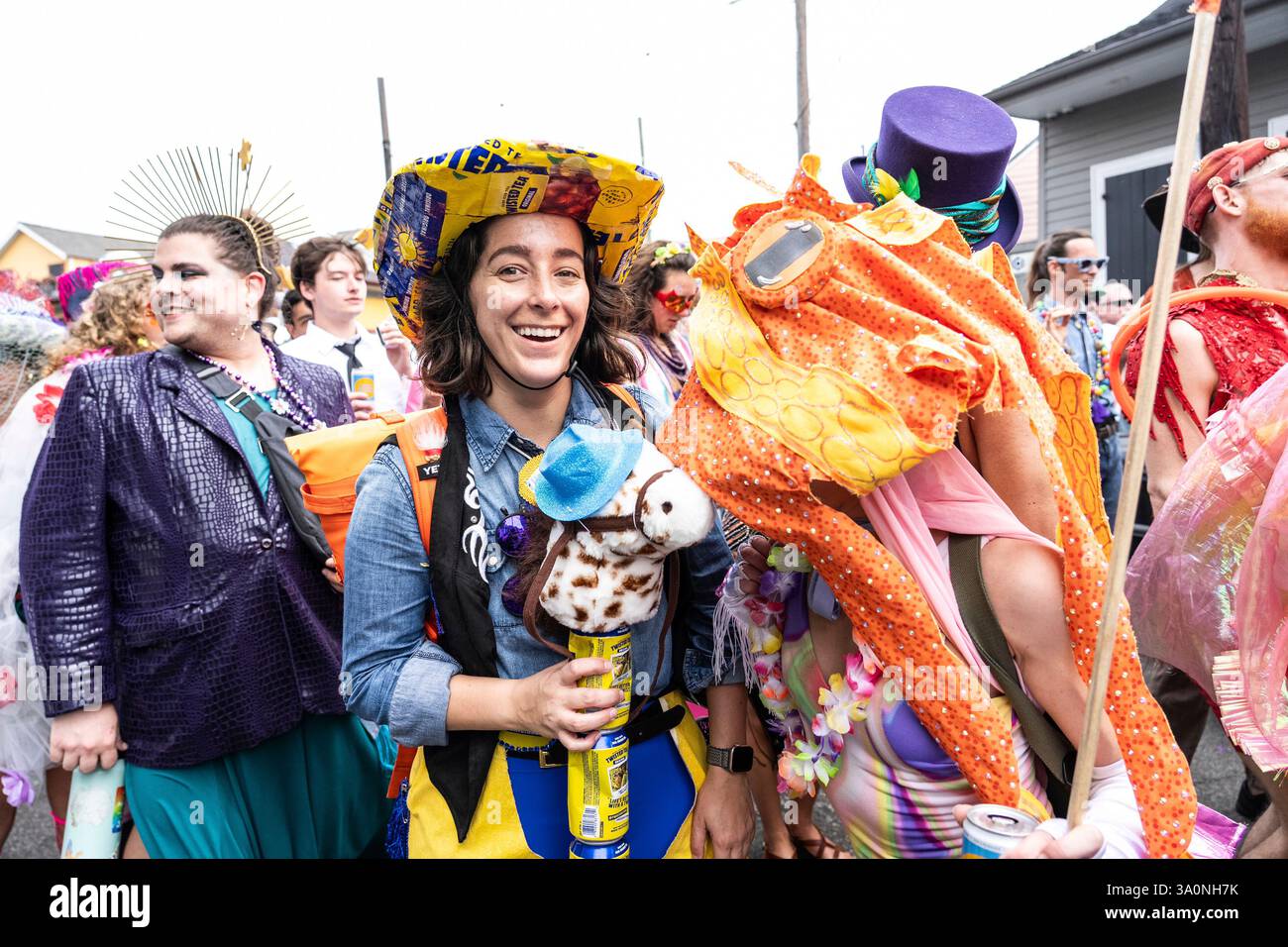 Paradegoers are seen in the French Quarter during Mardi Gras on Tuesday ...
