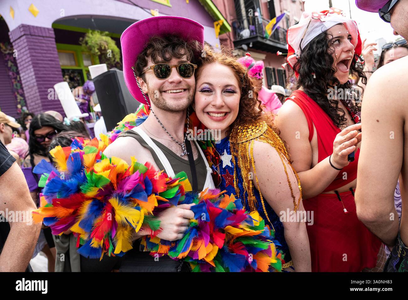 Paradegoers are seen in the French Quarter during Mardi Gras on Tuesday ...