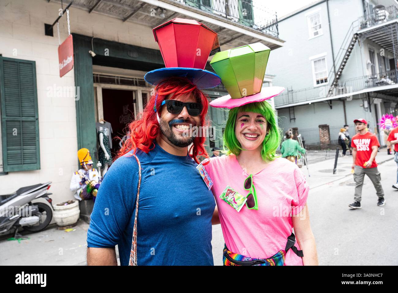 Paradegoers are seen in the French Quarter during Mardi Gras on Tuesday ...