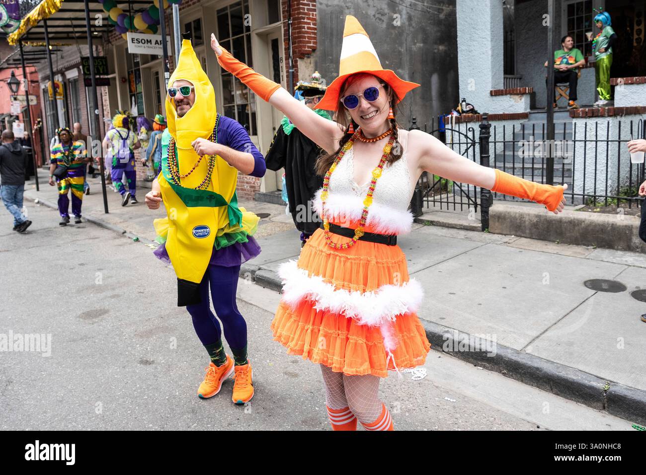 Paradegoers are seen in the French Quarter during Mardi Gras on Tuesday ...