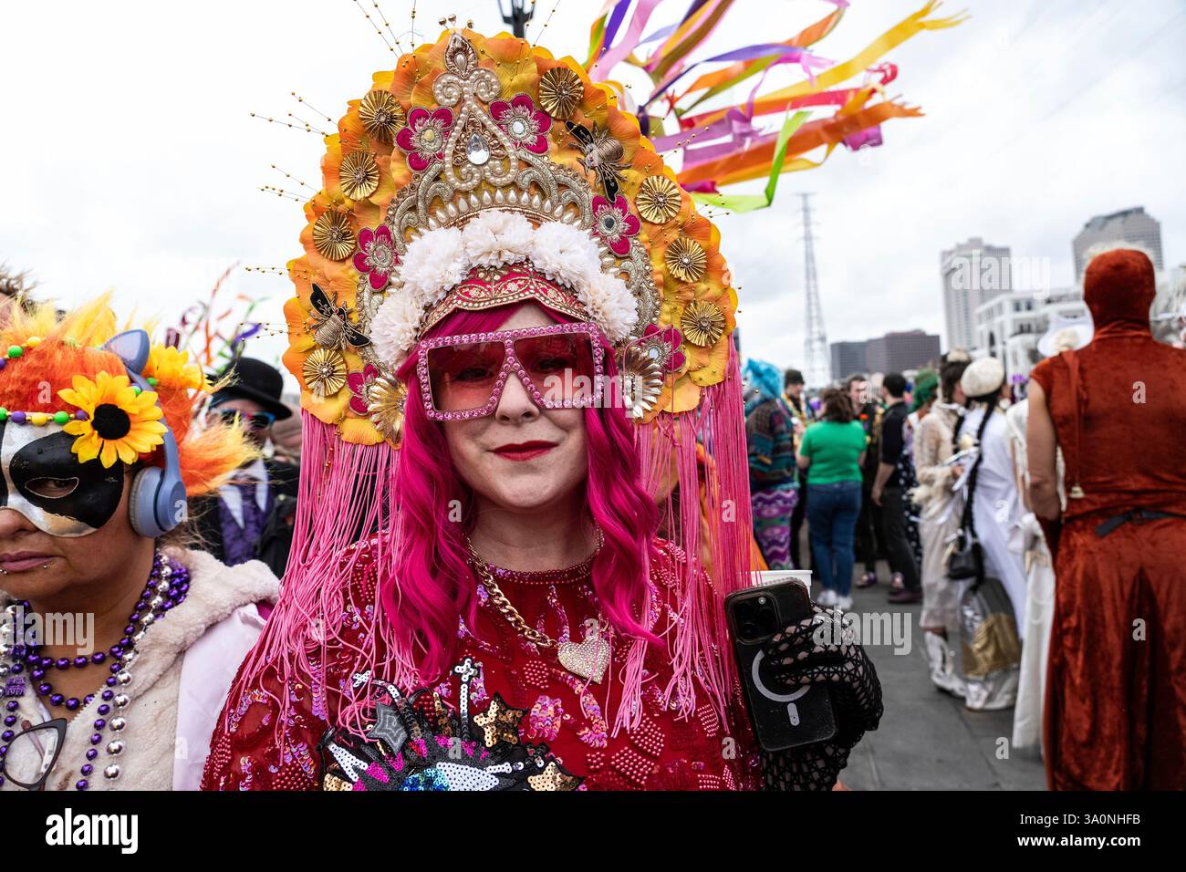 Paradegoers are seen in the French Quarter during Mardi Gras on Tuesday ...