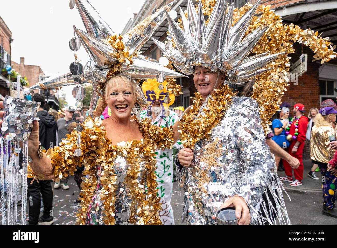Paradegoers are seen in the French Quarter during Mardi Gras on Tuesday ...