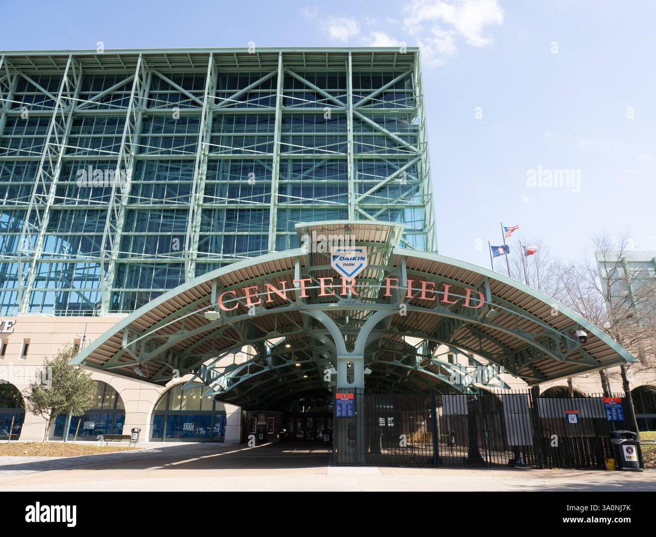 Central Field entrance to the newly renamed Daikin Park that is home to the Astros Major League ...