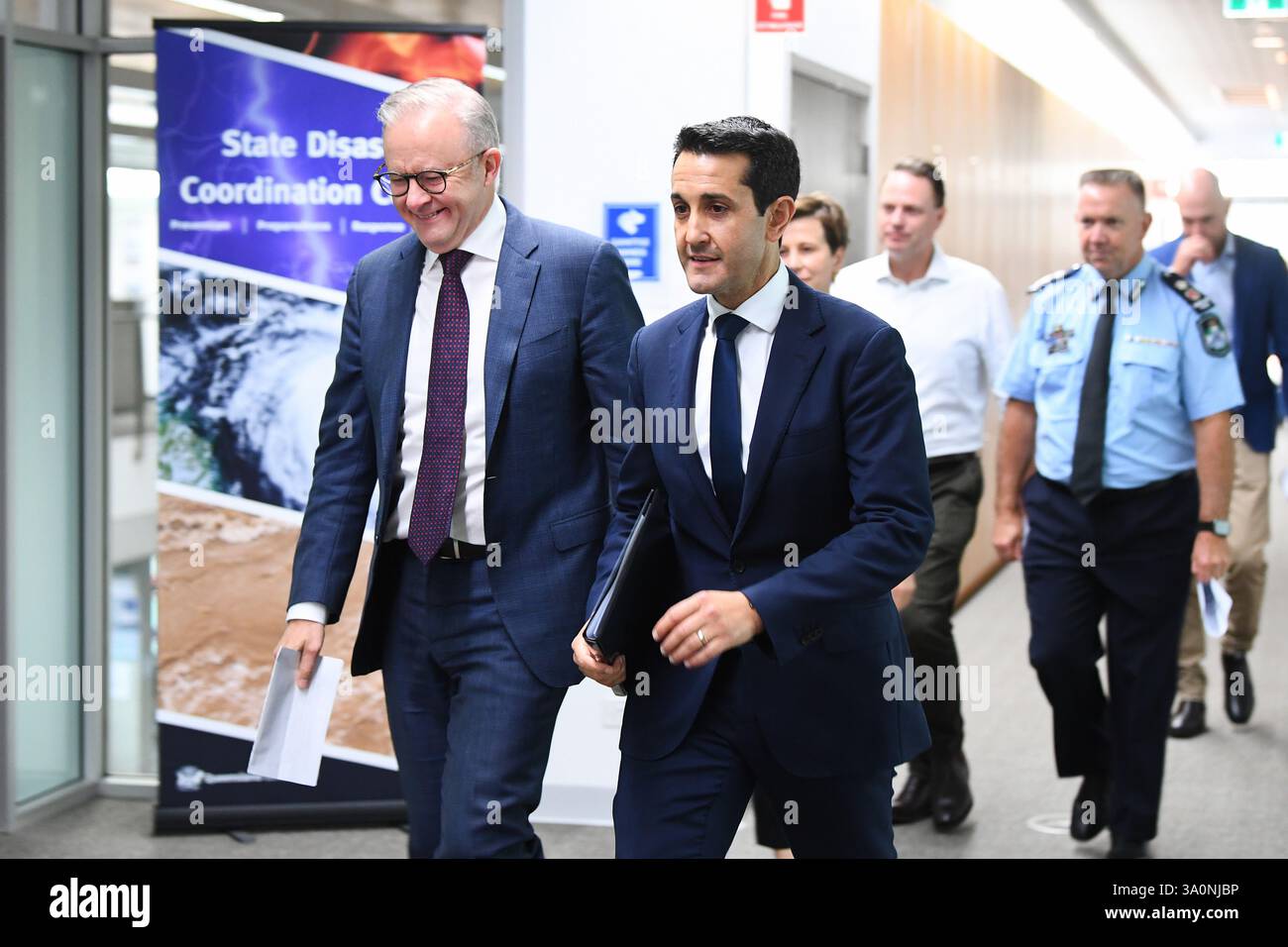 Prime Minister Anthony Albanese and Queensland Premier David Crisafulli ...