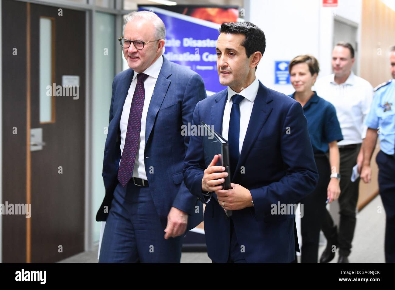 Prime Minister Anthony Albanese and Queensland Premier David Crisafulli ...