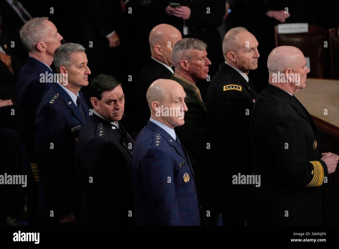 Members of the Joint chiefs of Staff arrive before President Donald ...