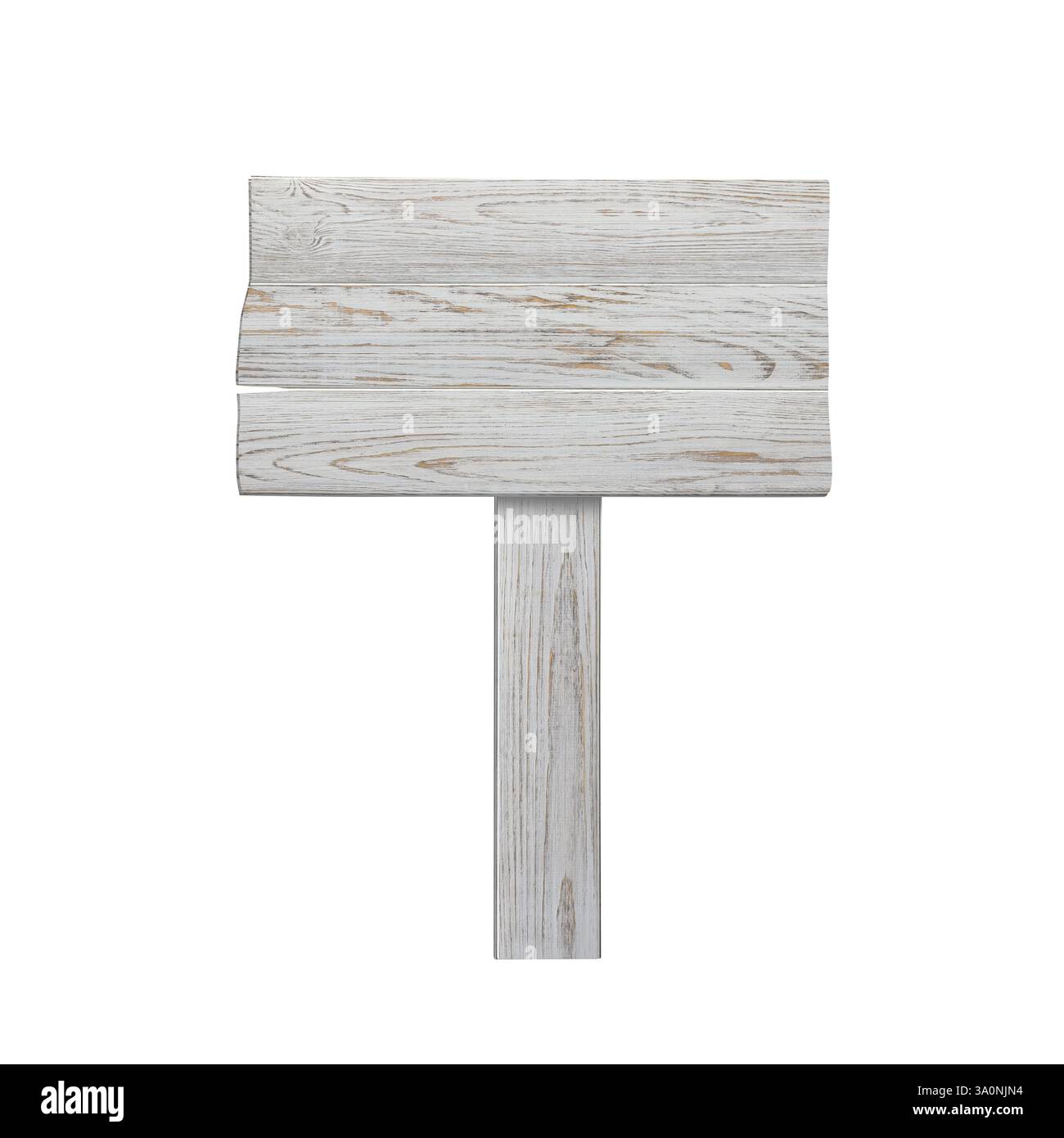 Wooden pole with board on white background Stock Photo - Alamy