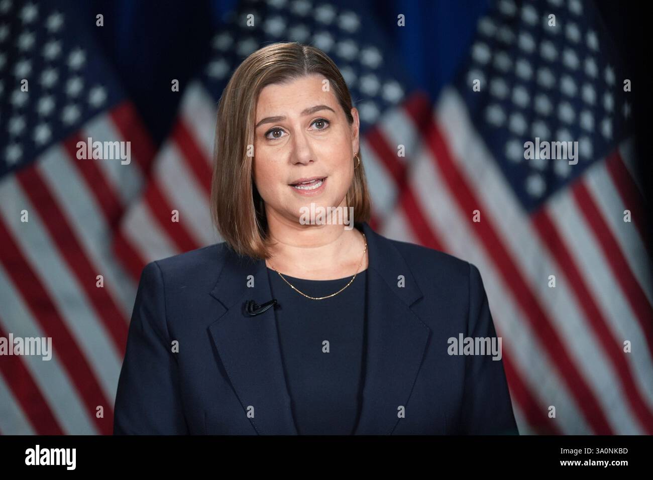 Sen. Elissa Slotkin, D-MI, rehearses the Democratic response to ...
