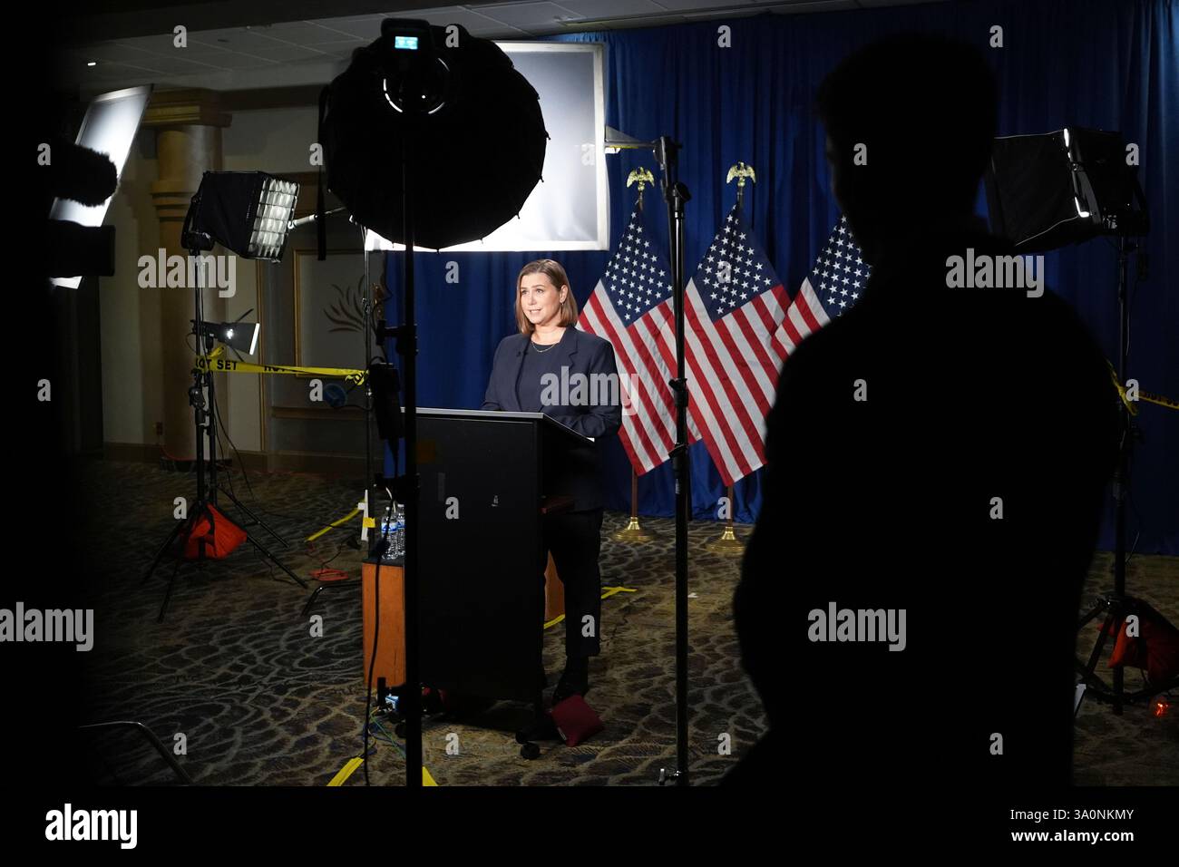 Sen. Elissa Slotkin, D-Mich., rehearses the Democratic response to ...