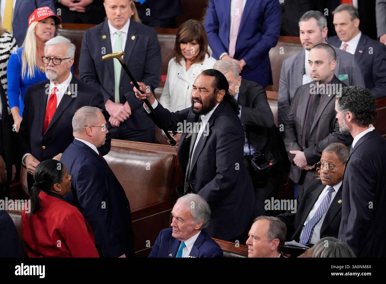 Rep Al Greene D Texas Disrupts President Donald Trumps Address To A Joint Session Of