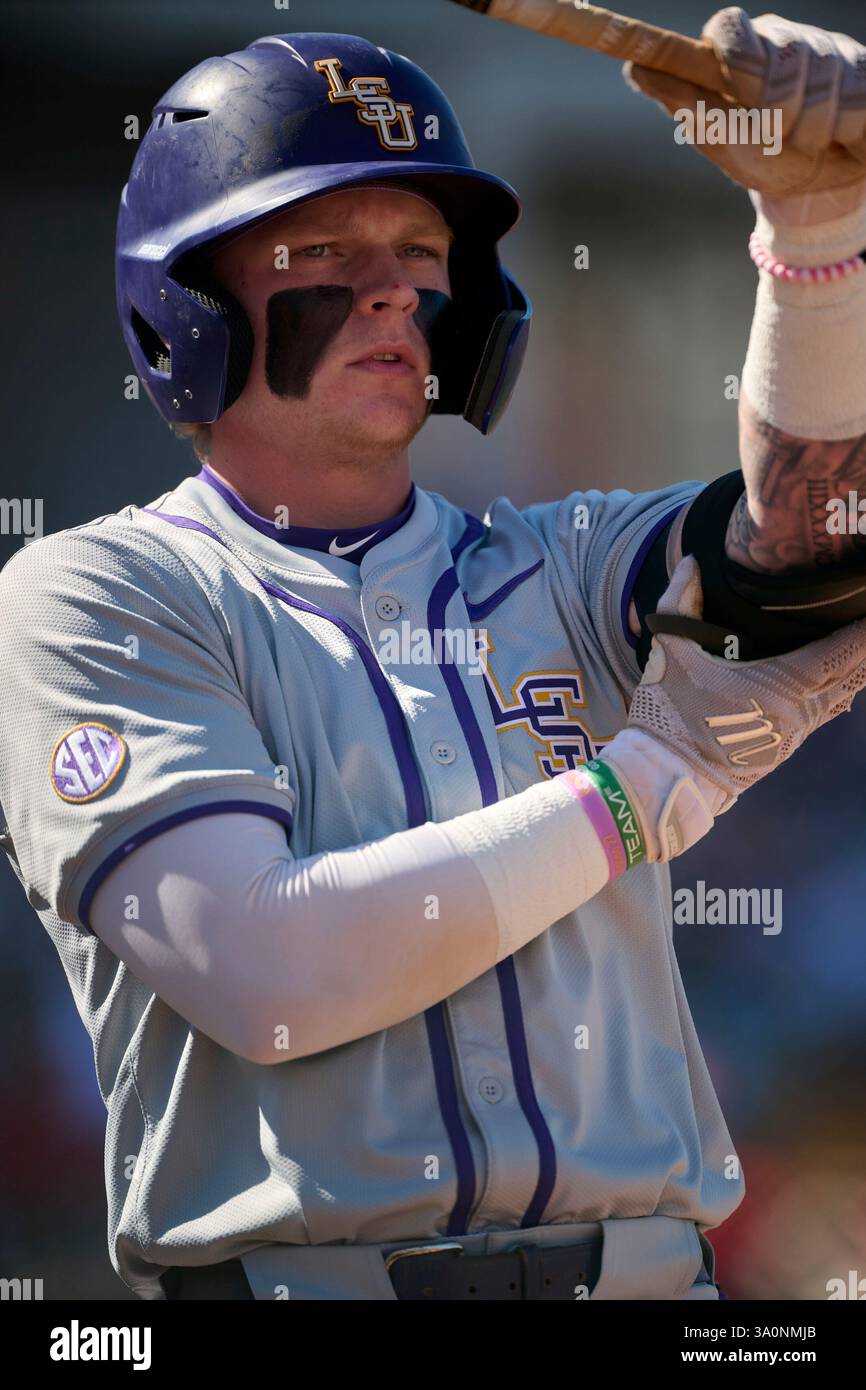 LSU Tigers Daniel Dickinson (14) on deck during an NCAA baseball game ...