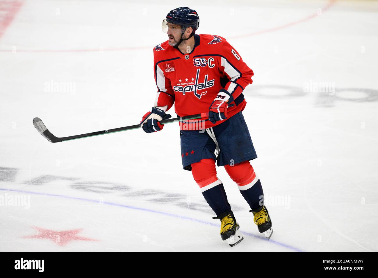 Washington Capitals left wing Alex Ovechkin (8) in action during the ...