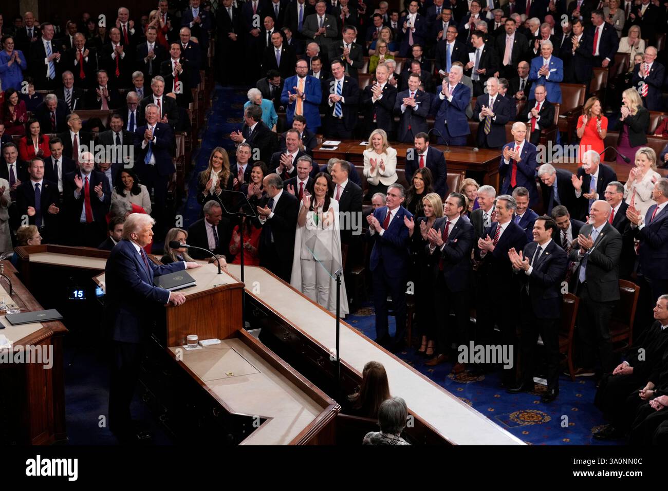 President Donald Trump addresses a joint session of Congress at the ...