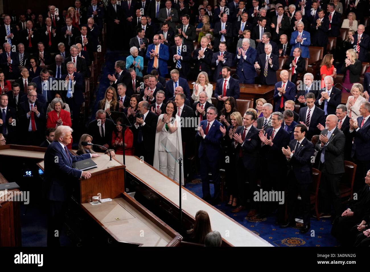 President Donald Trump addresses a joint session of Congress at the ...