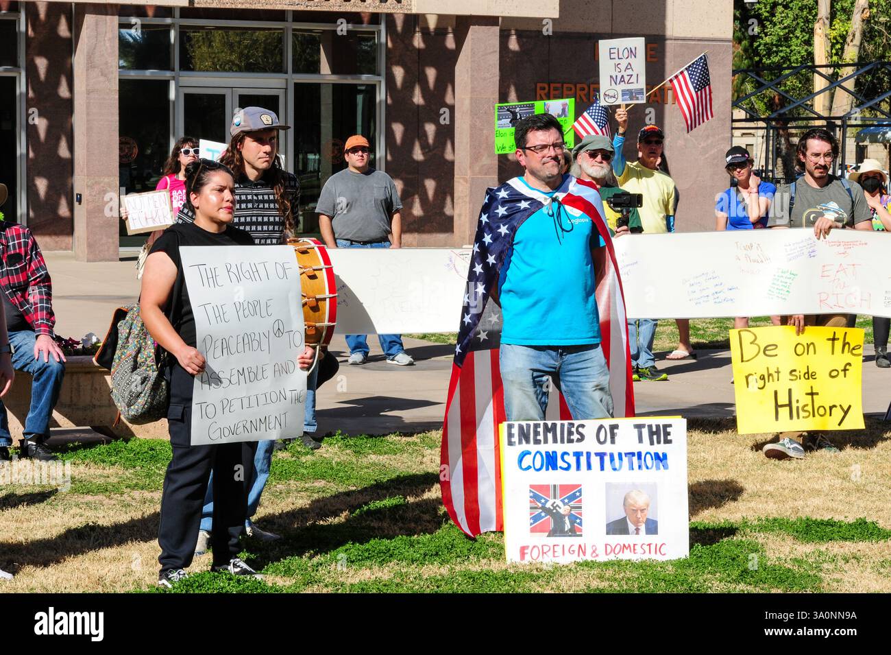 Phoenix, Arizona, USA. 4th Mar, 2025. Protesters gather outside the ...