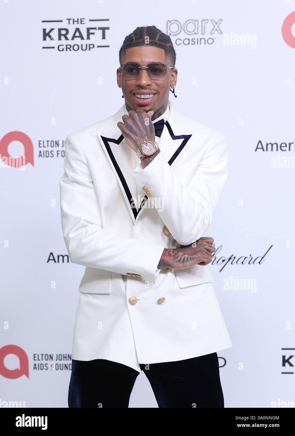 West Hollywood, USA. 04th Mar, 2025. NLE Choppa attends the Elton John AIDS Foundation's 33rd ...