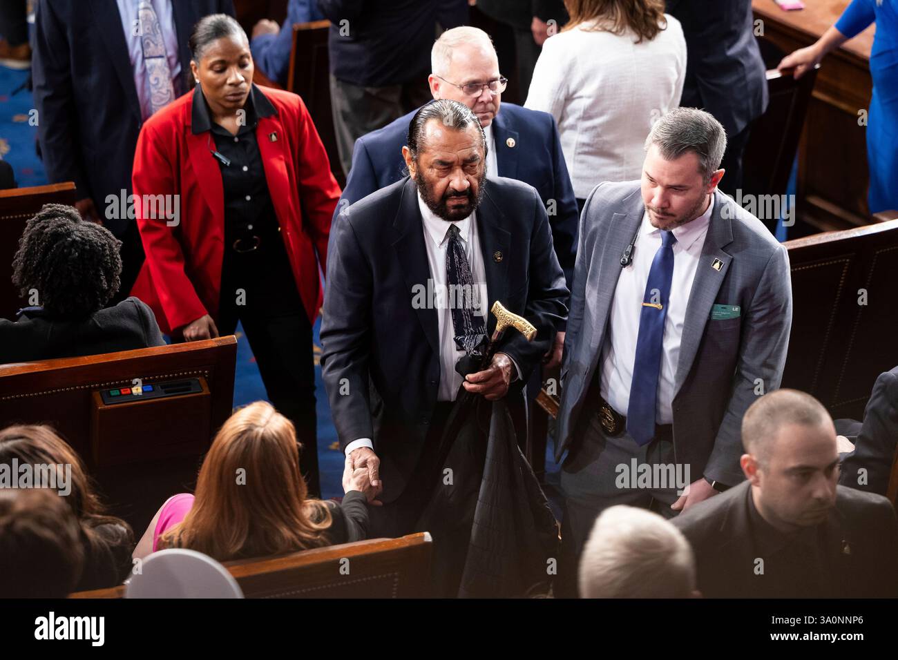 Rep. Al Green (D-Texas) is escorted out after disrupting President ...