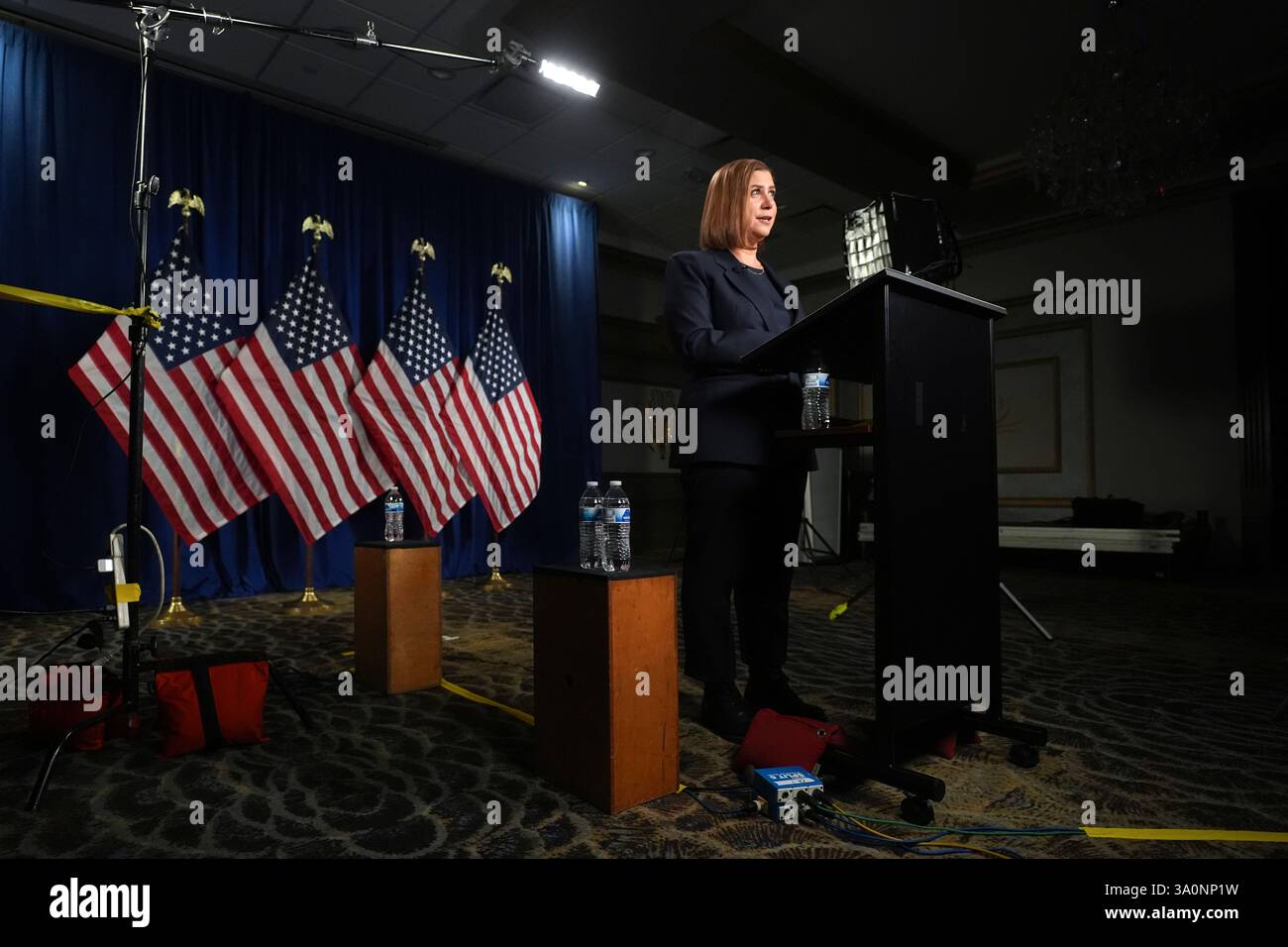 Sen. Elissa Slotkin, D-Mich., rehearses the Democratic response to ...