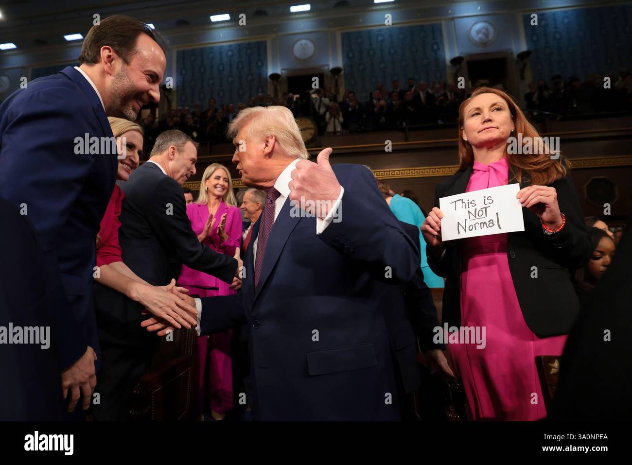 President Donald Trump arrives to address a joint session of Congress ...