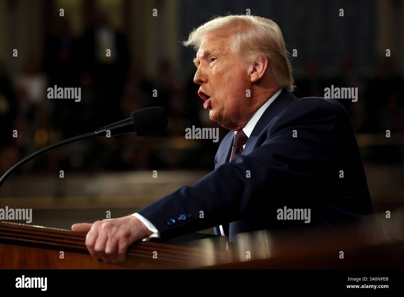 President Donald Trump addresses a joint session of Congress at the ...