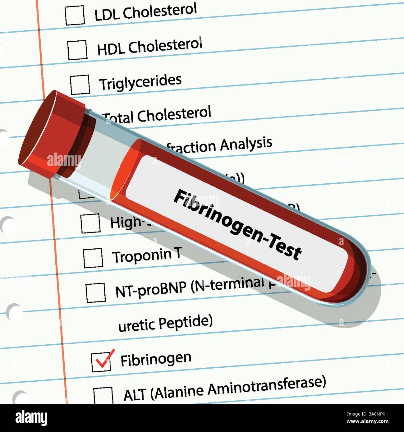 Vector image of a blood test checklist Stock Vector Image & Art - Alamy