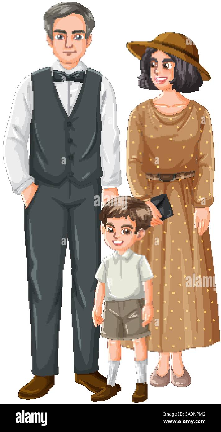 Mother in dress son child Stock Vector Images - Alamy