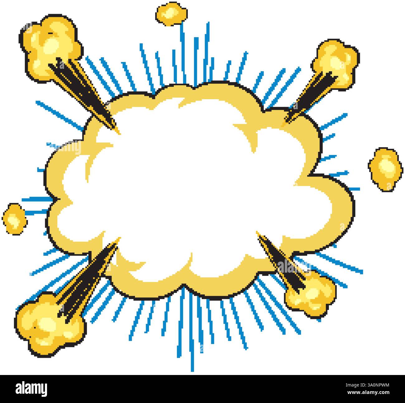 Vector illustration of comic explosion speech bubble with clouds and lines Stock Vector Image ...