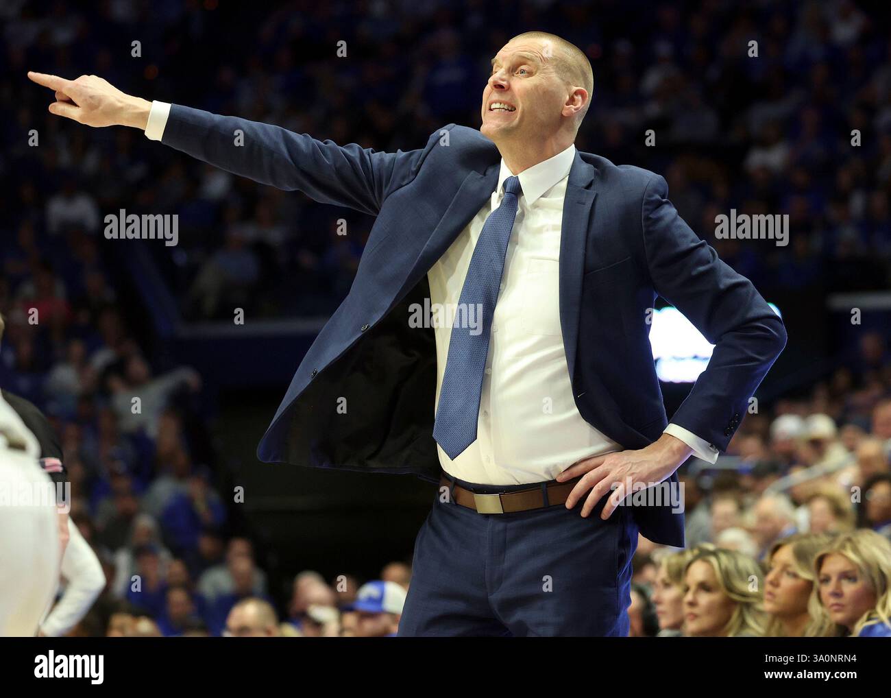 Kentucky head coach Mark Pope directs his team during the second half ...