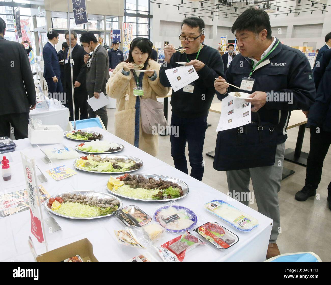 An event for whale is held at a fish market in Chuo Ward, Fukuoka City ...
