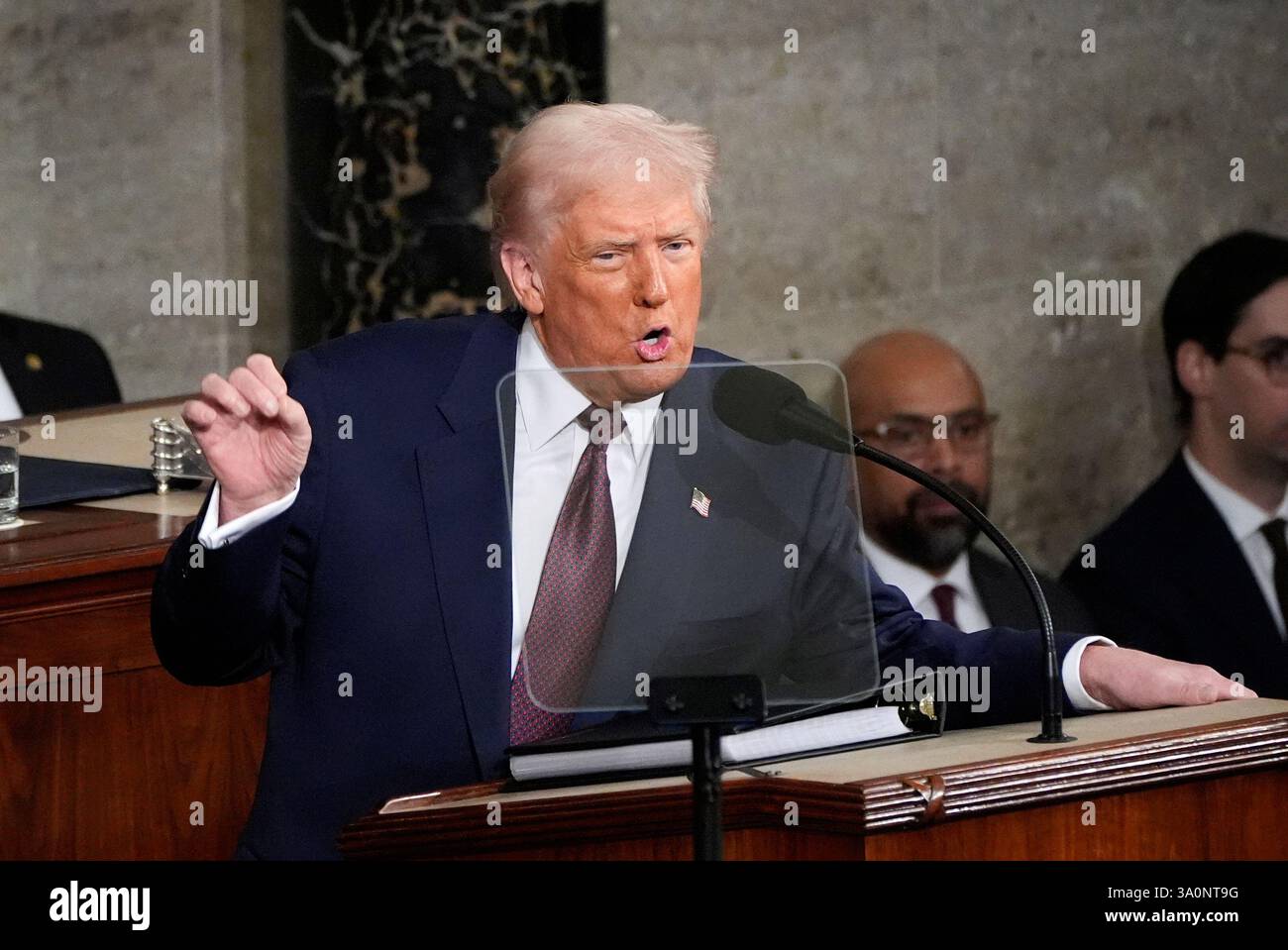 President Donald Trump addresses a joint session of Congress at the ...