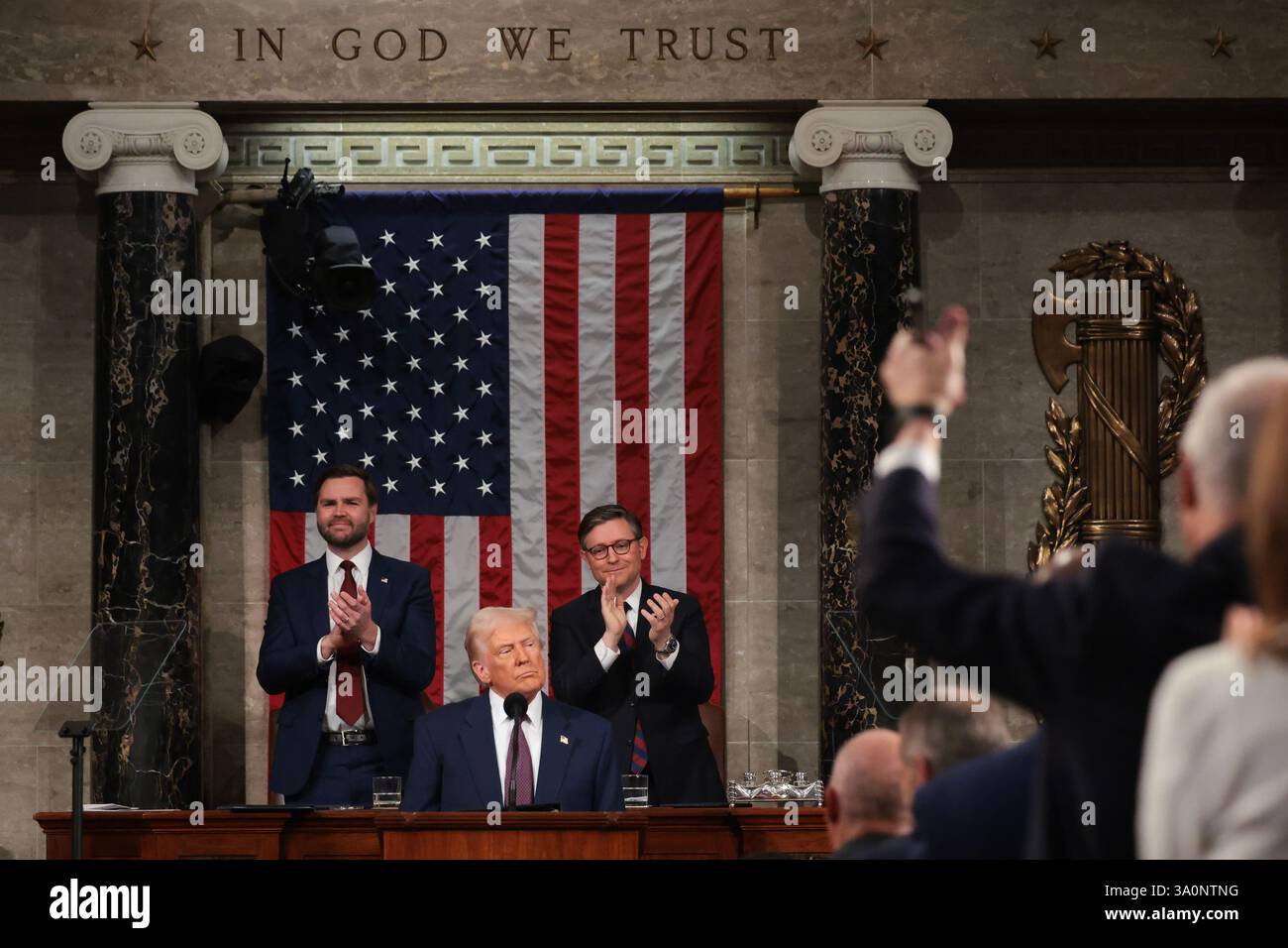 WASHINGTON, DC - MARCH 04: U.S. President Donald Trump addresses a ...