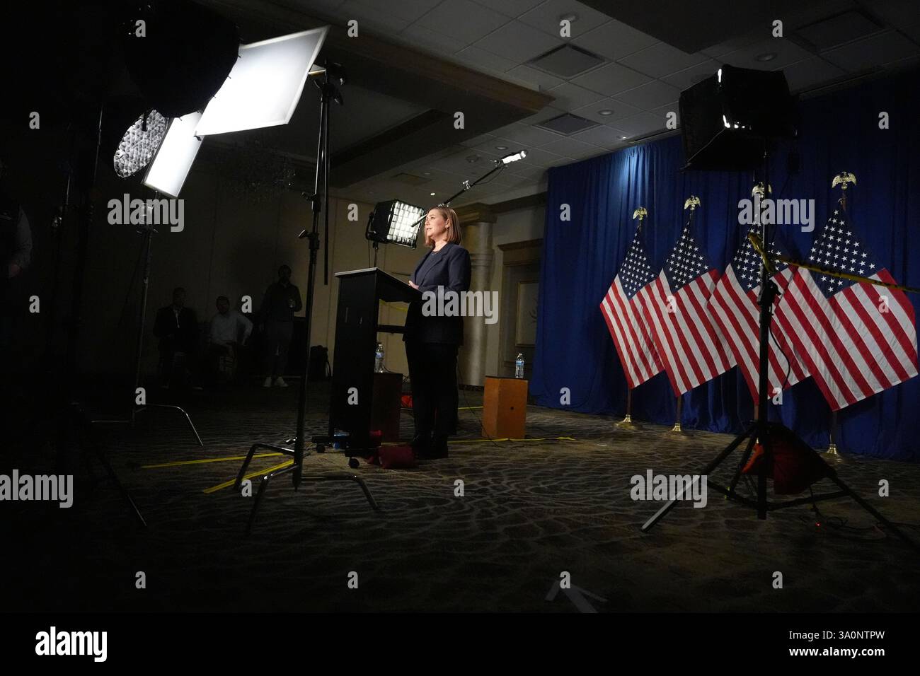 Sen. Elissa Slotkin, D-Mich., rehearses the Democratic response to ...