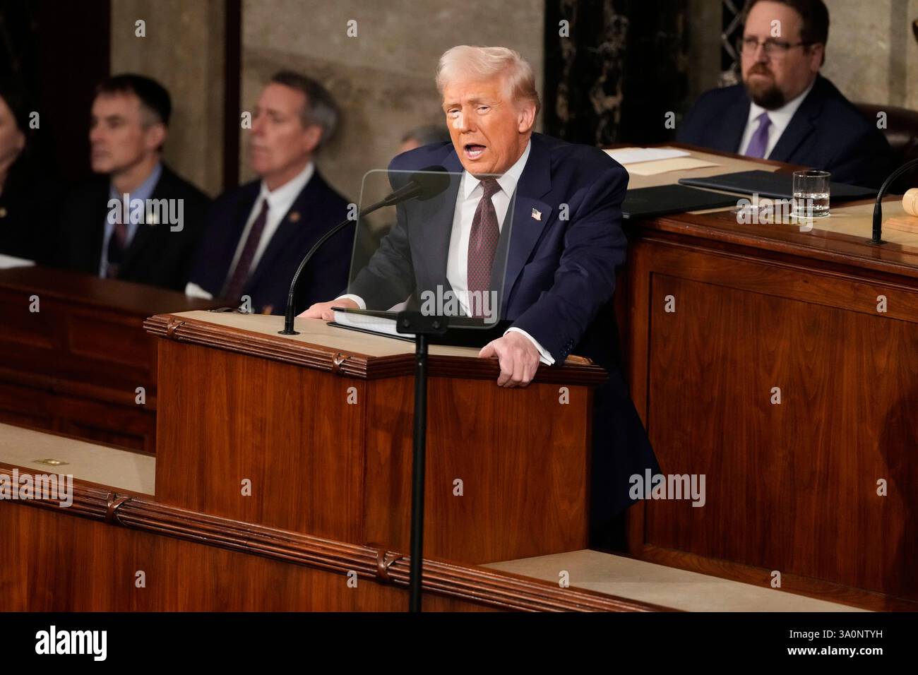 President Donald Trump addresses a joint session of Congress at the ...