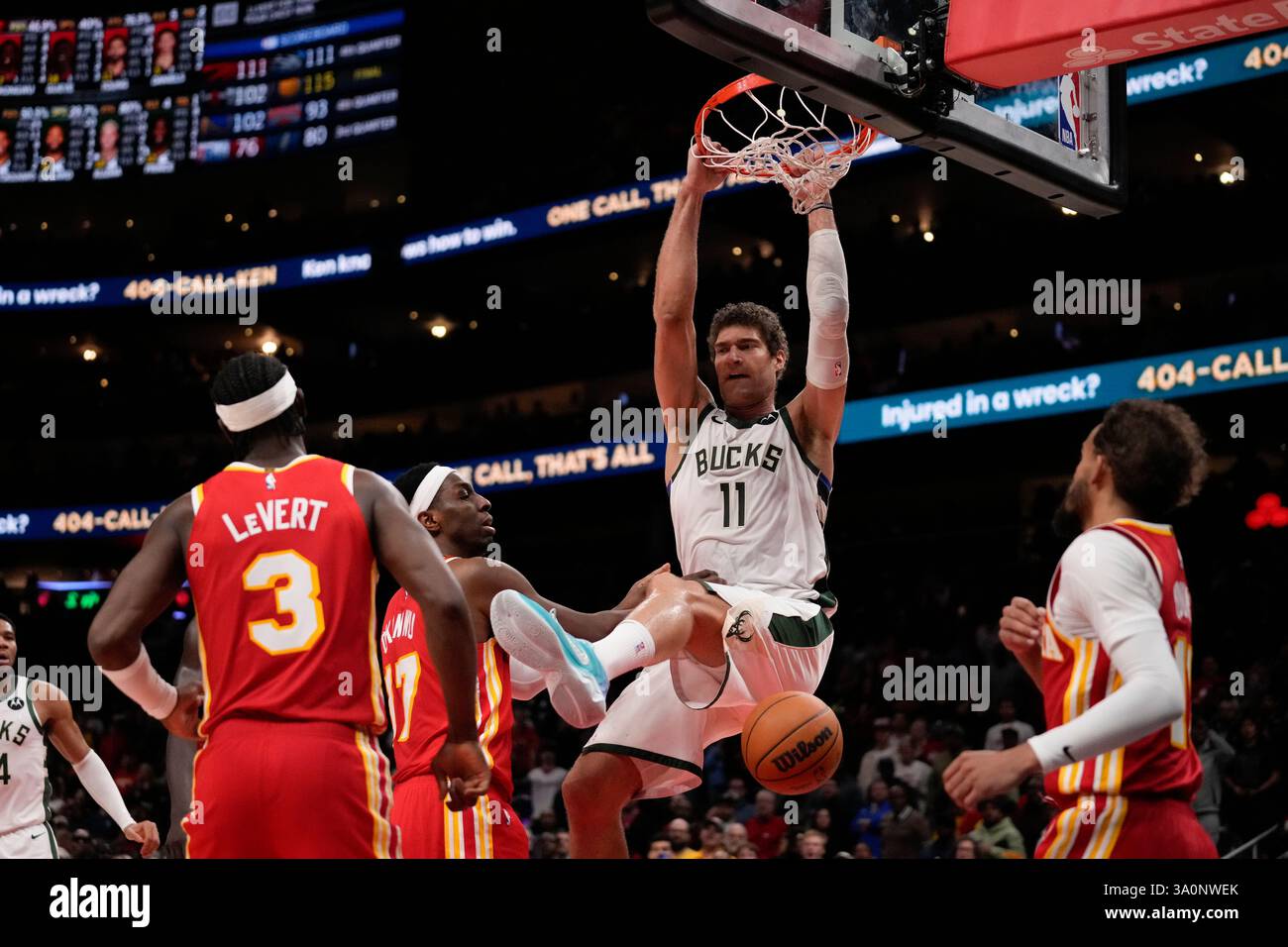 Milwaukee Bucks center Brook Lopez (11) scores in the second half of an ...