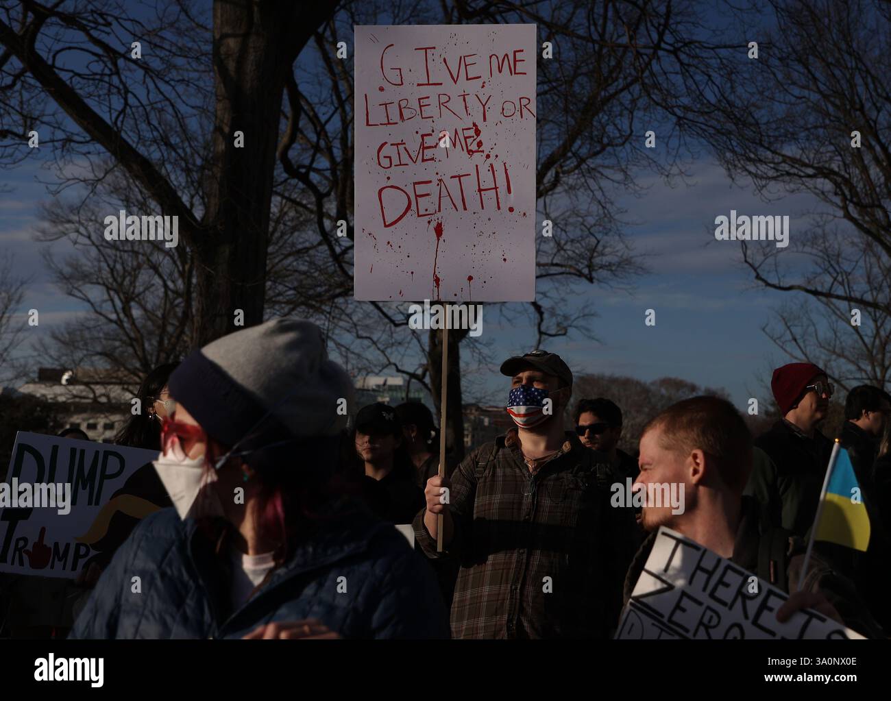 Washington Dc, Virginia, USA. 4th Mar, 2025. Demonstrators hold ...