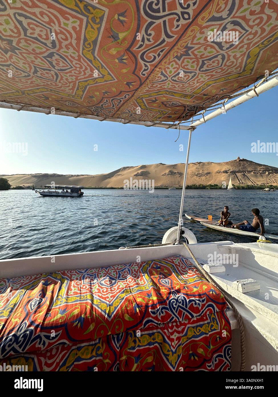 Landscape of the coastline of the Nile River called First Cataract and ...