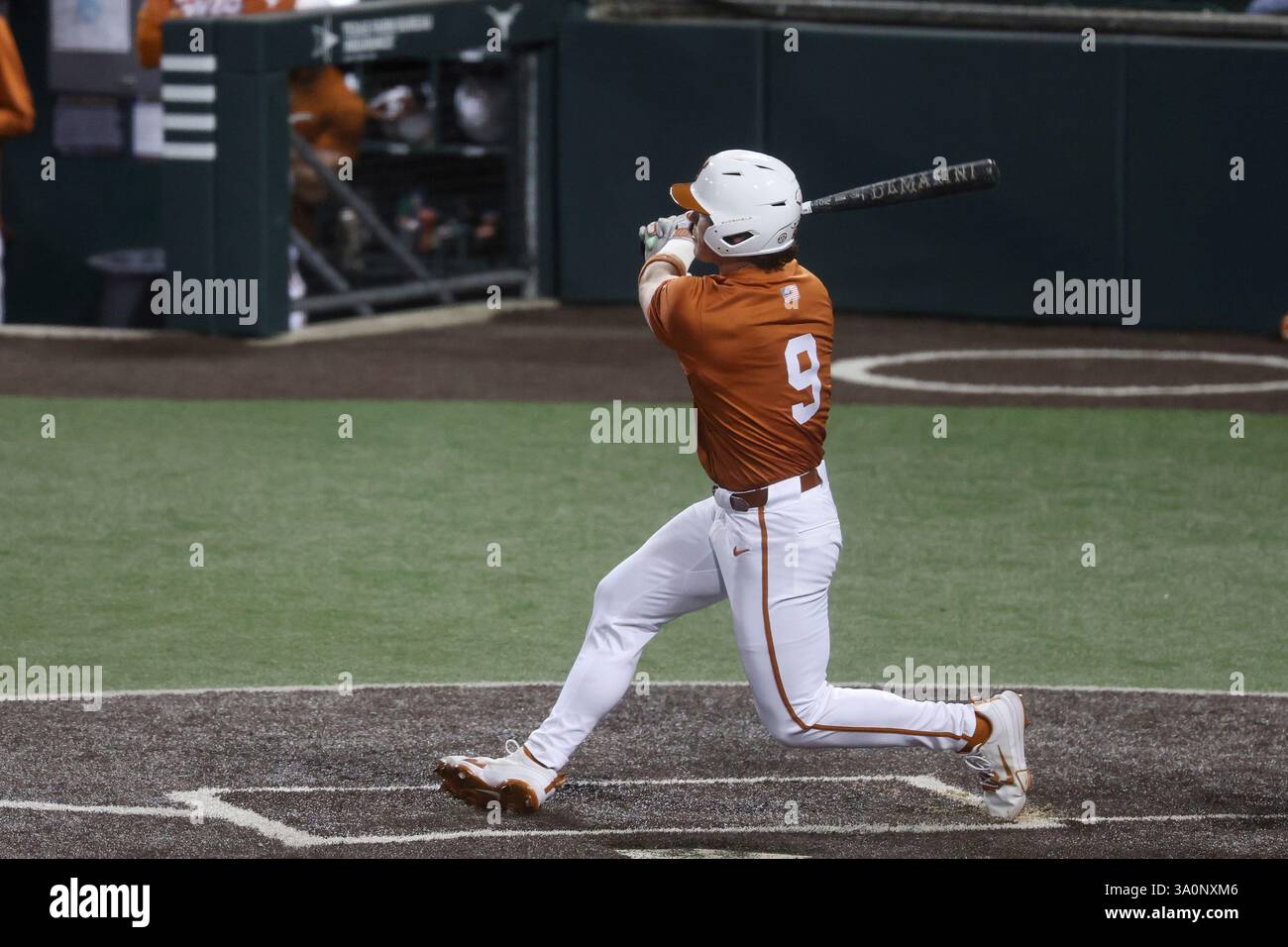AUSTIN, TX - MARCH 04: Texas outfielder Easton Winfield (9) watches his ...