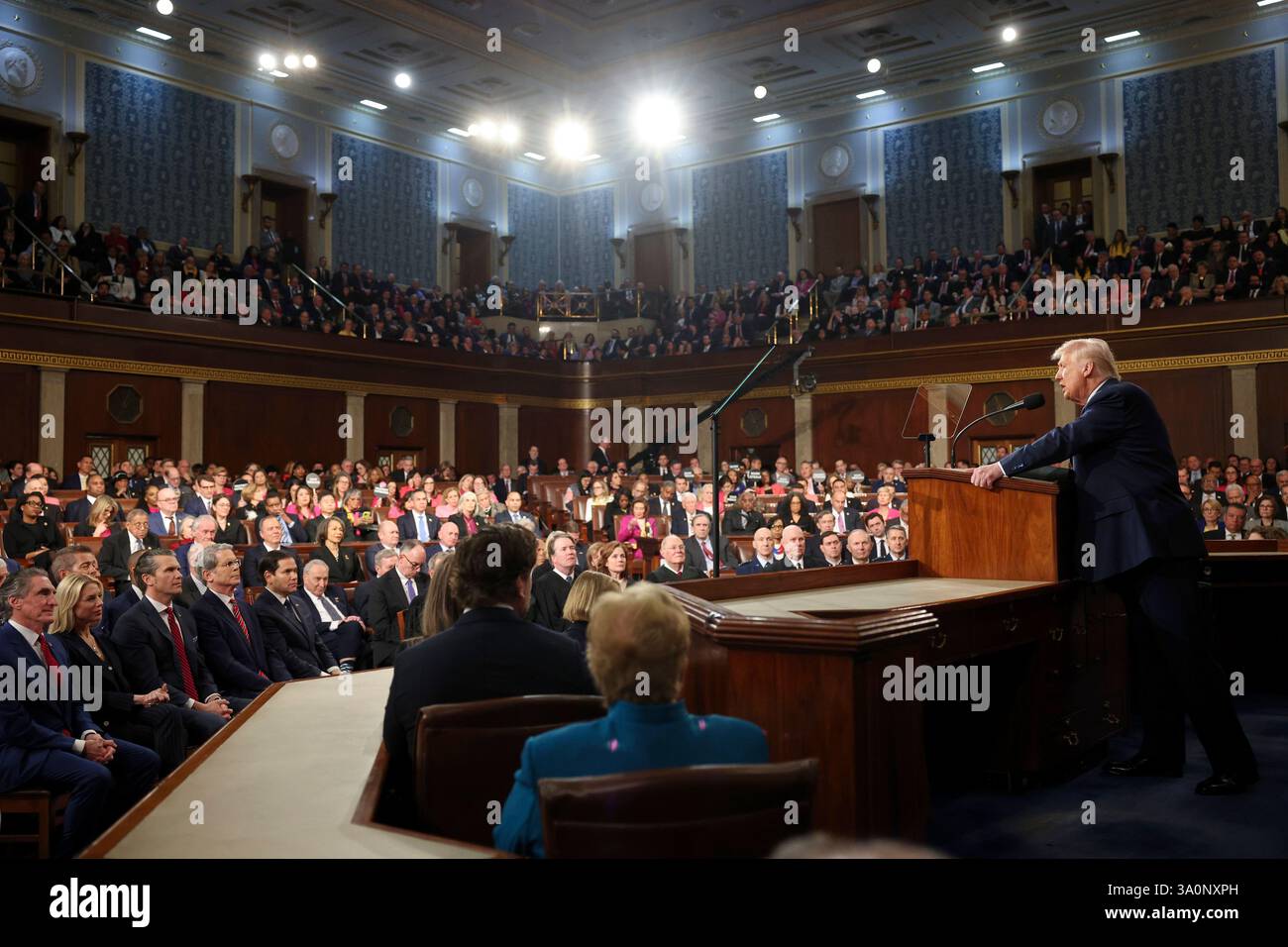 President Donald Trump addresses a joint session of Congress at the ...