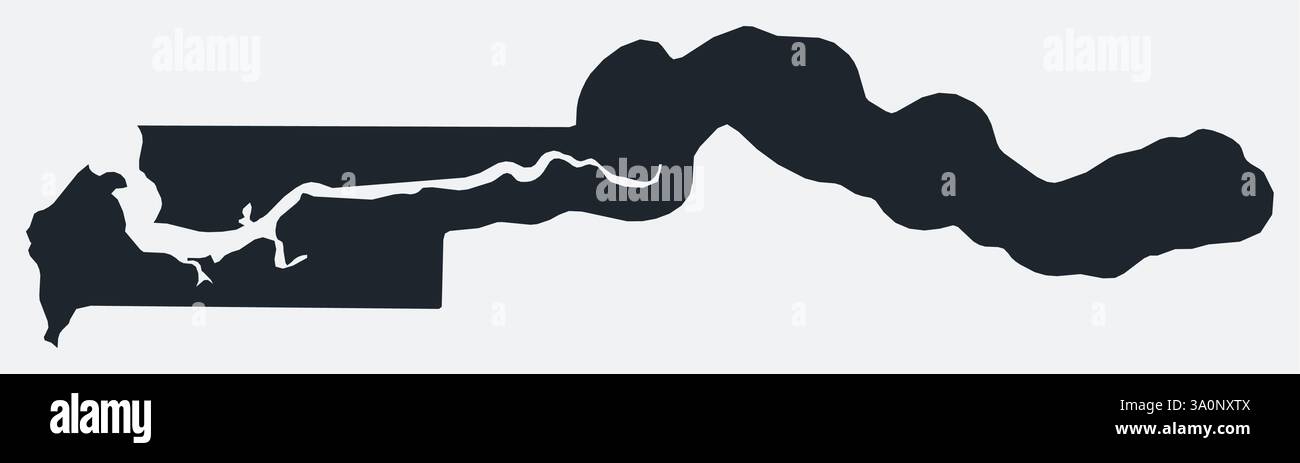 Gambia map. Just a simple border map. Shape of the country. Flat blank ...