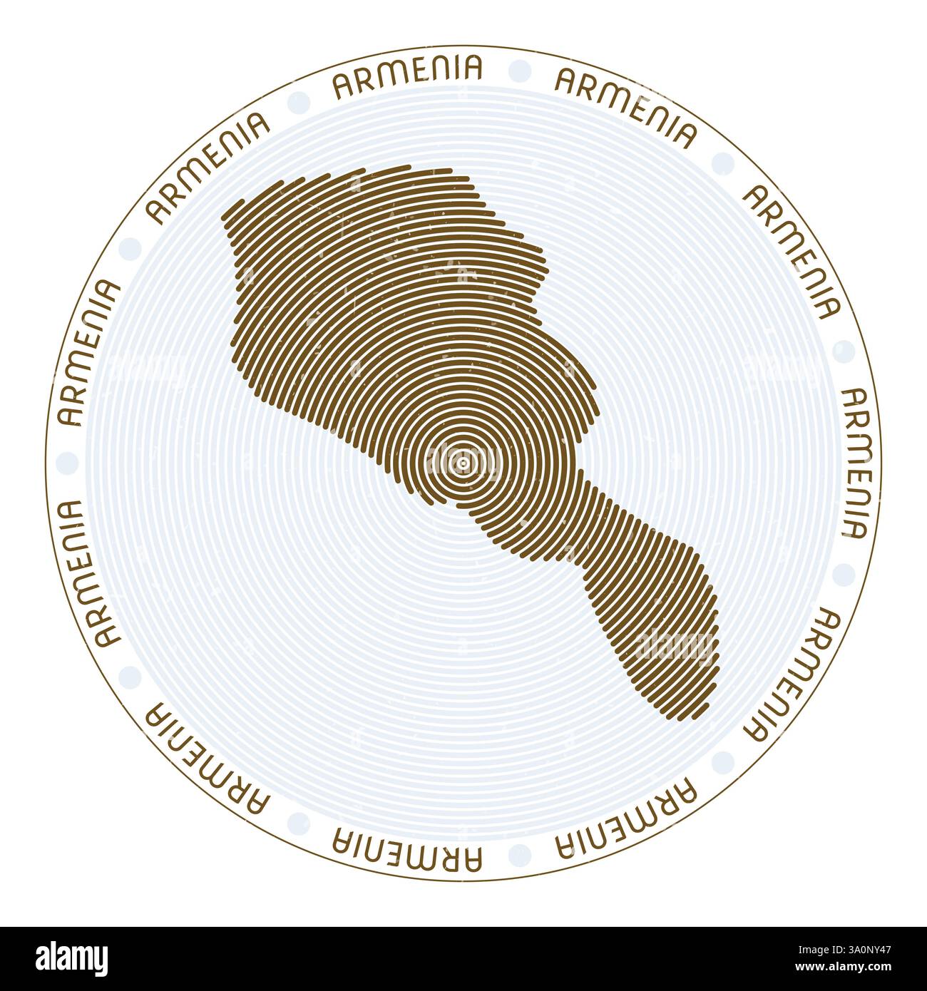 Armenia shape radial arcs. Country round icon. Armenia logo design ...