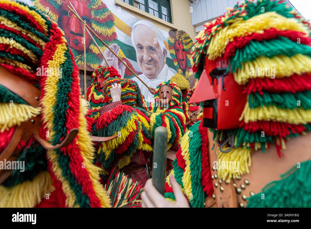 During the annual Carnival celebrations revelers known as Caretos ...