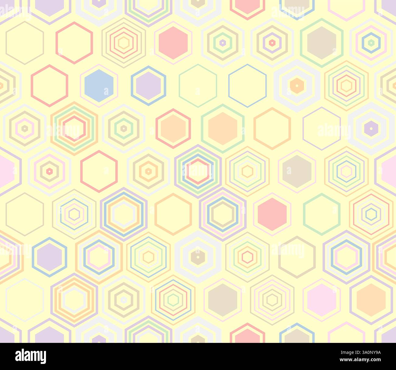 Honeycomb hexagons background. Geometric elements of varied style and color. Honeycomb cells ...