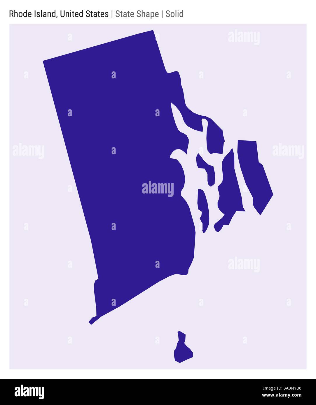 Rhode Island, United States. Simple vector map. State shape. Solid ...
