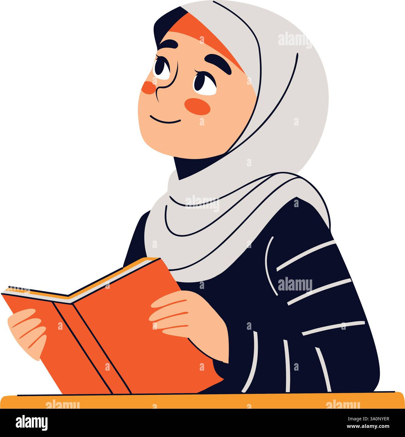 Hijab Student Thinking Education Stock Vector Image & Art - Alamy