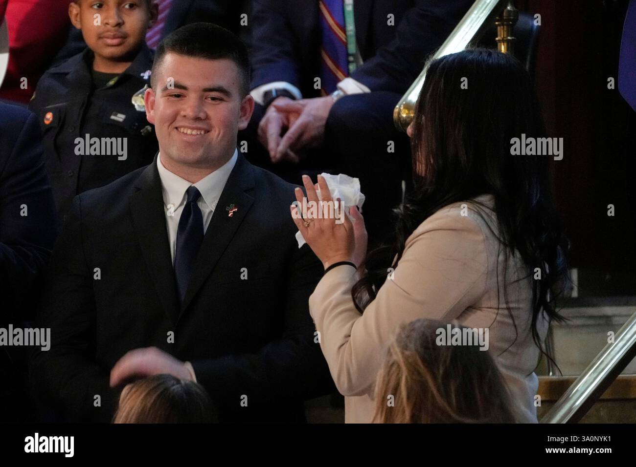 Jason Hartley smiles after President Donald Trump announced that he had ...
