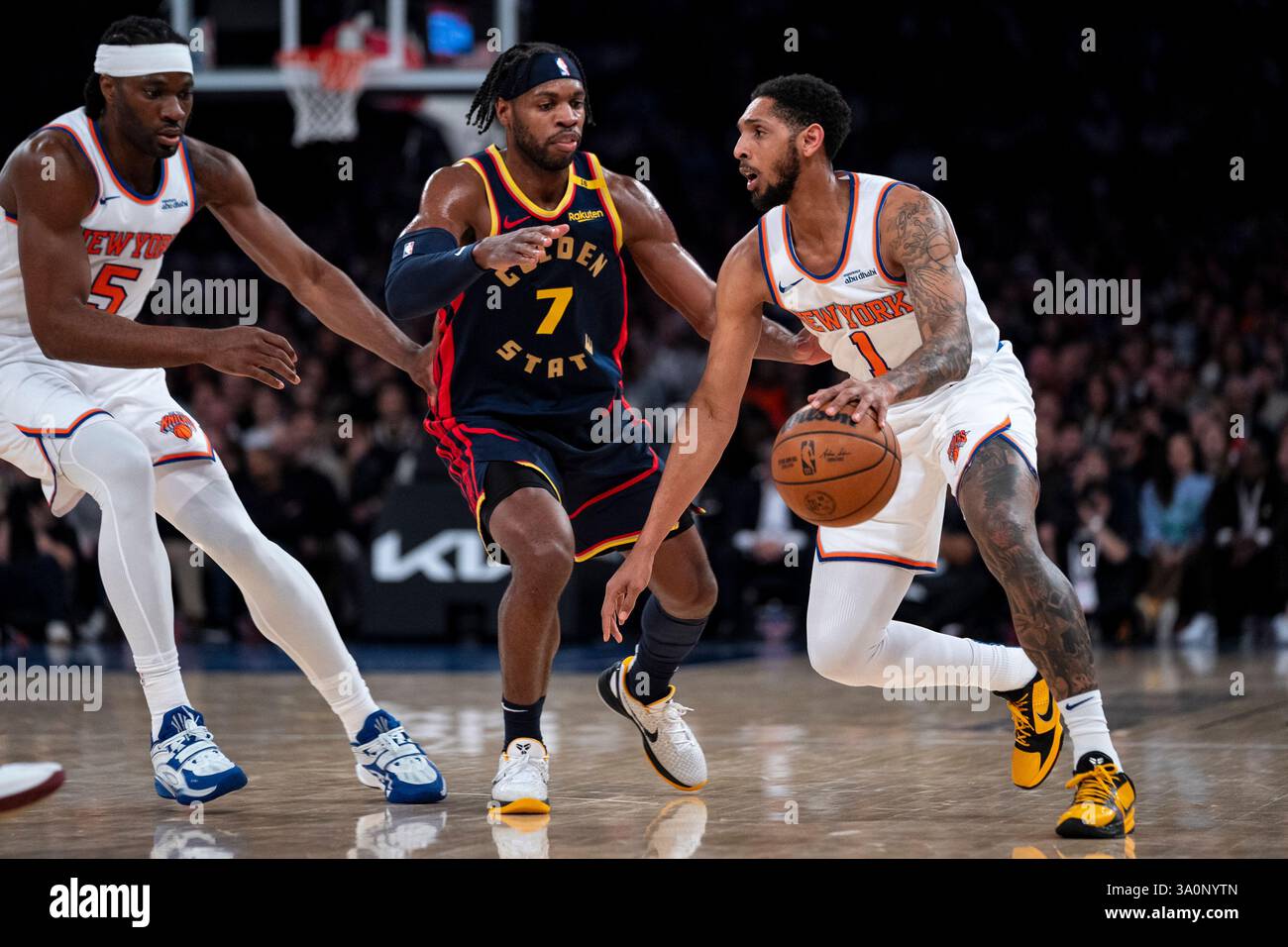 New York Knicks guard Cameron Payne searches for an opening during the ...