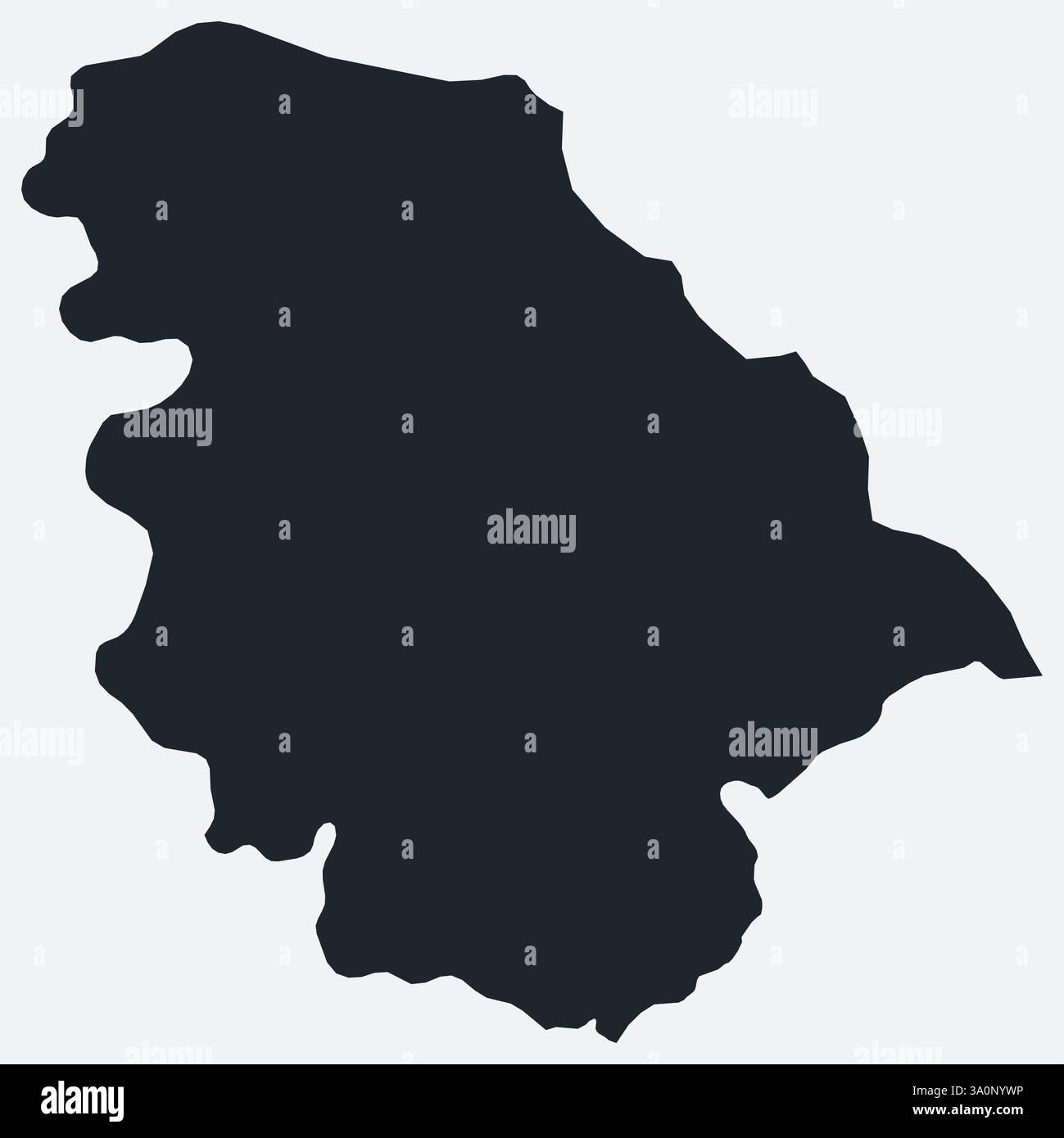 Jammu and Kashmir map. Just a simple border map. Shape of the state. Flat blank Jammu and ...