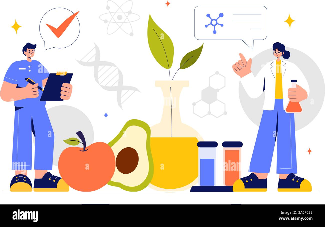Food Science Illustration featuring Biotechnology for Food Engineering ...