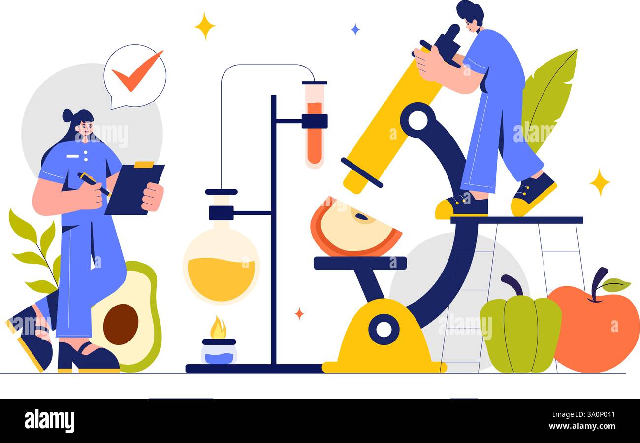 Food Science Illustration featuring Biotechnology for Food Engineering ...