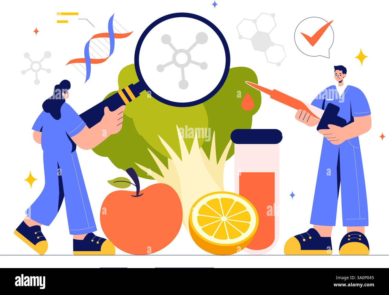 Food Science Illustration featuring Biotechnology for Food Engineering ...